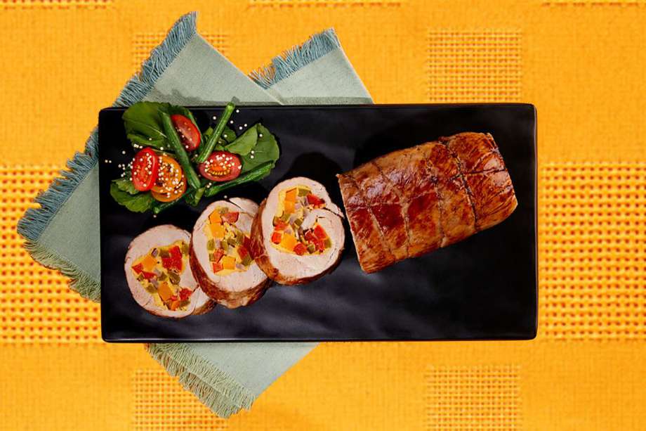 Receta: solomito de cerdo relleno de plátano maduro, queso mozzarella y ...