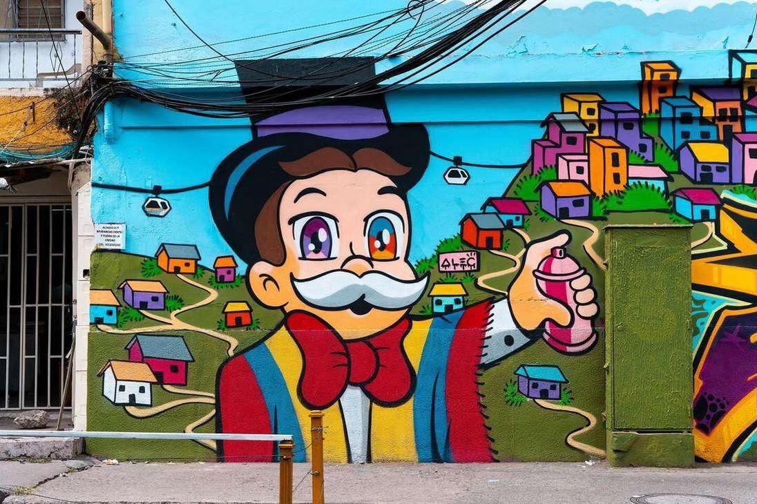 Este es el mural que realizó el artista estadounidense Alec Monopoly en ...